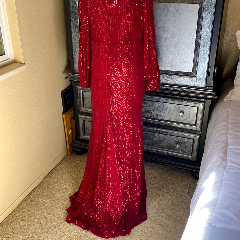 Faeriesty Red Sequin Formal Gown - Gem